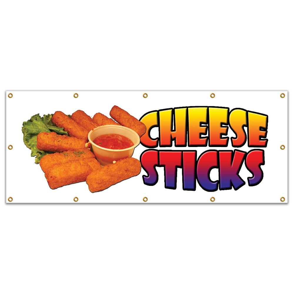 SignMission B-120 Cheese Sticks 48 x 120 in. Cheese Sticks Banner Sign ...
