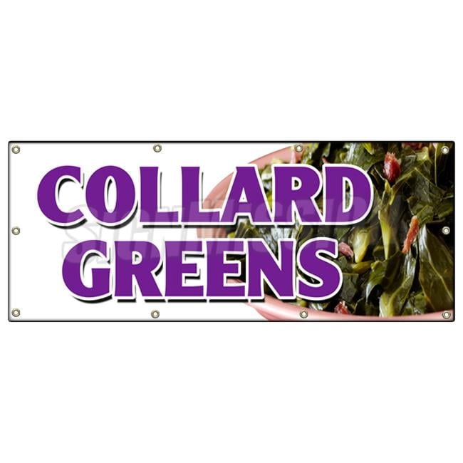 SignMission 48 x 120 in. Collard Greens Banner Sign - Soul Food Okra ...