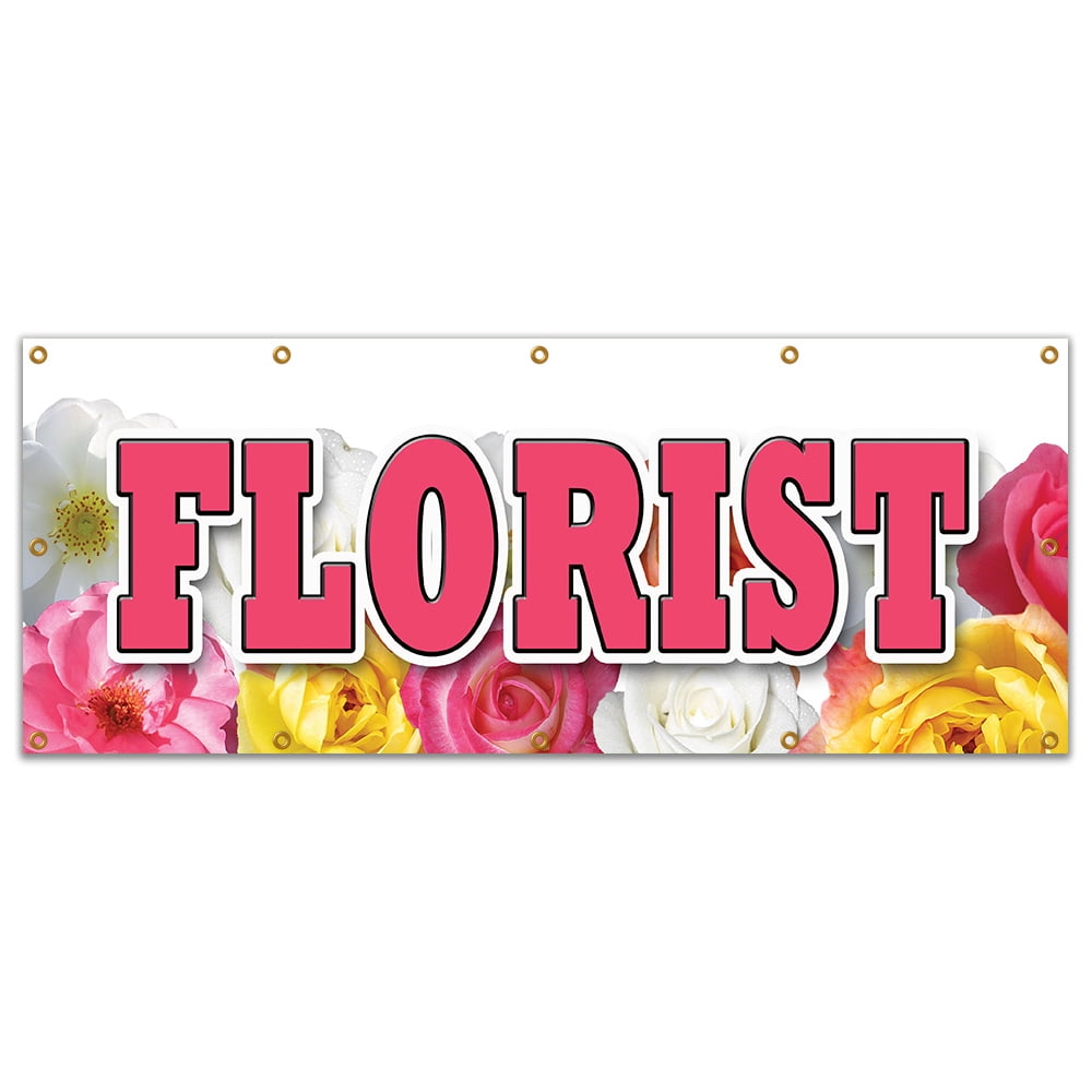 48"x120" FLORIST BANNER SIGN rose flower shop arrangements delivery ...