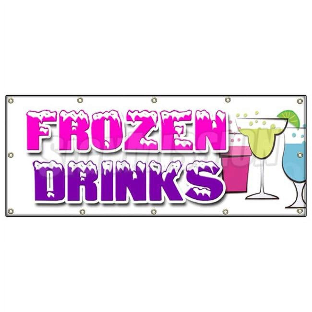SignMission 48 x 120 in. Frozen Drinks Banner Sign - Margarita Slushies ...