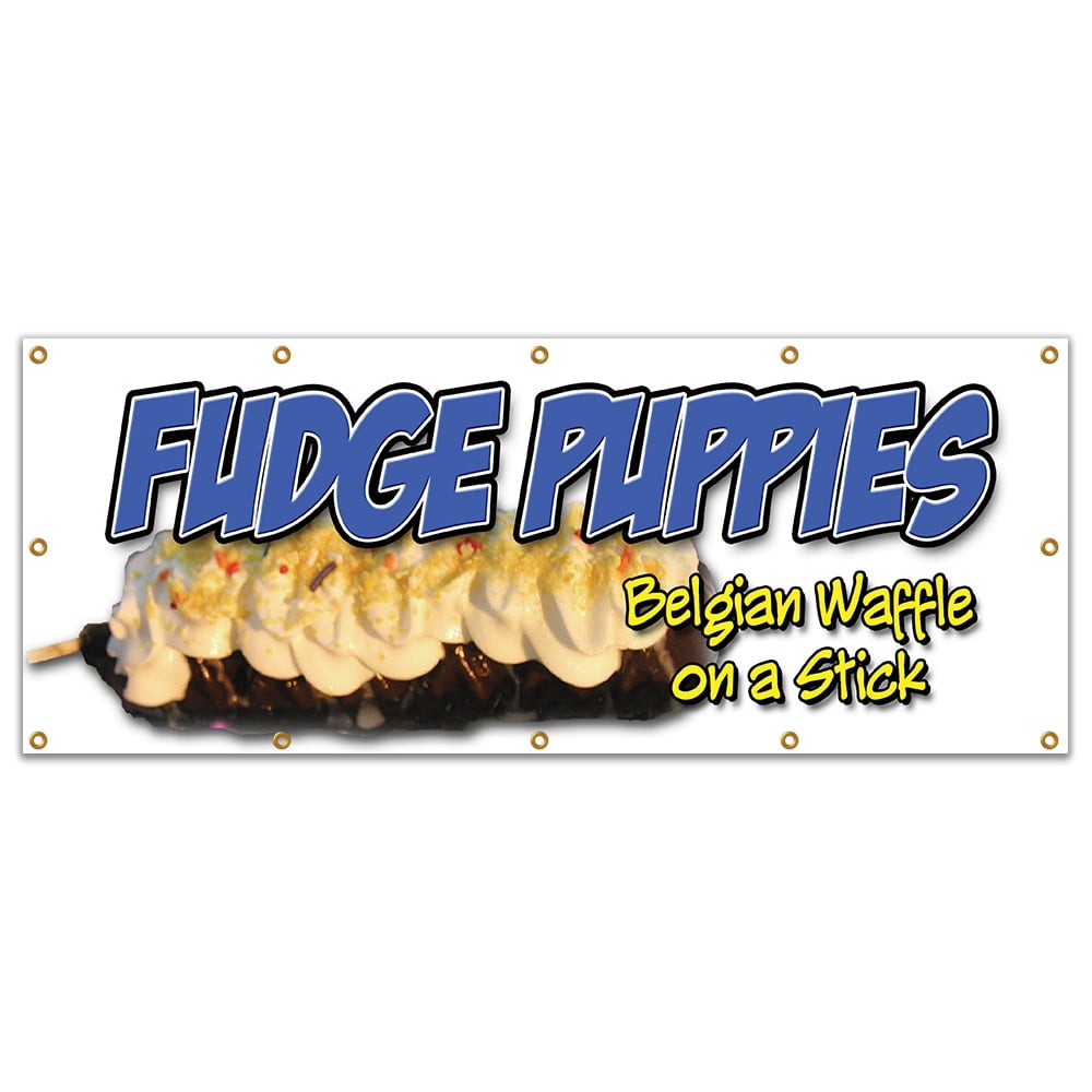 SignMission B-120 Fudge Puppies 48 x 120 in. Fudge Puppies Banner Sign ...
