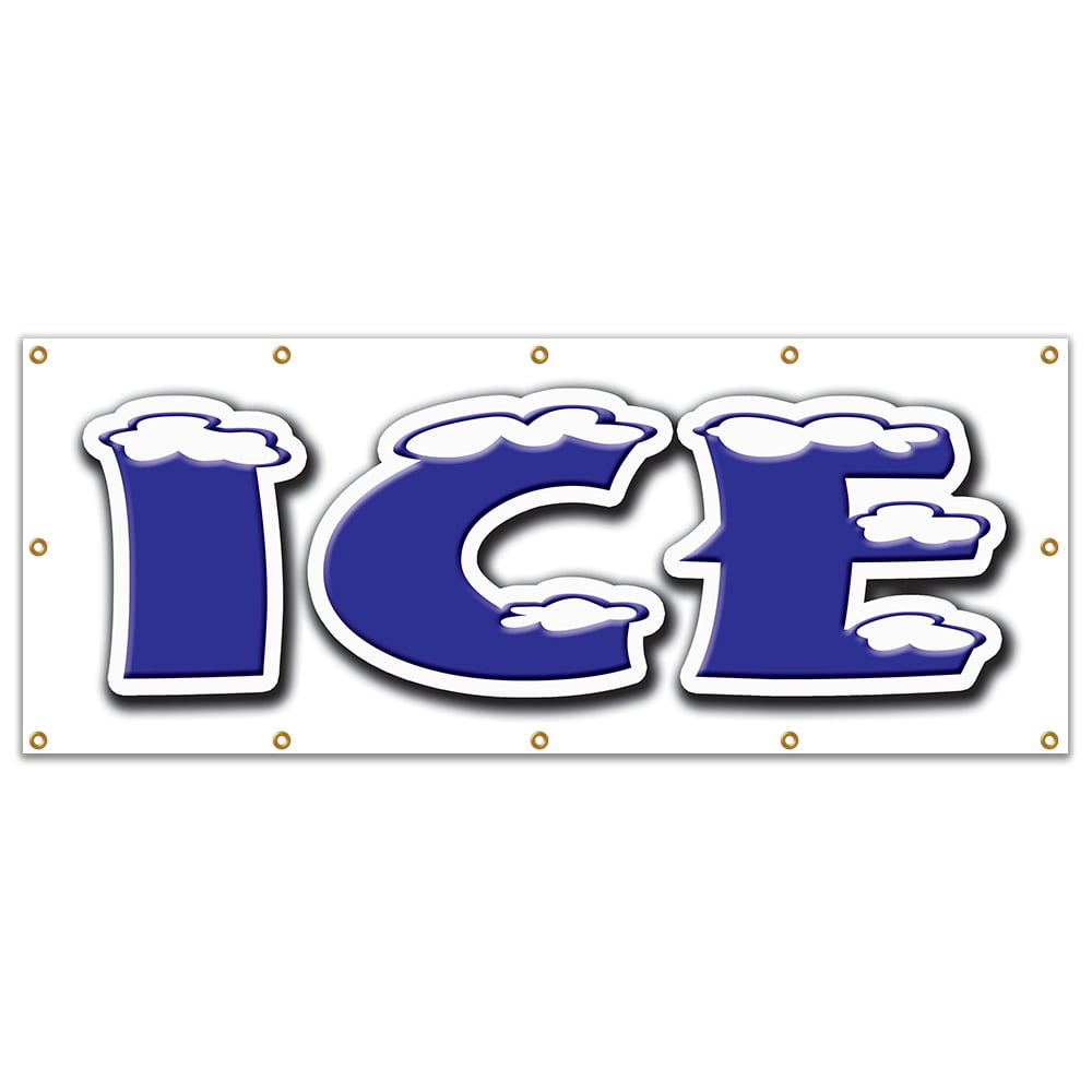 SignMission B-120 ICE 48 x 120 in. Ice Banner Sign - Cold Store Machine ...