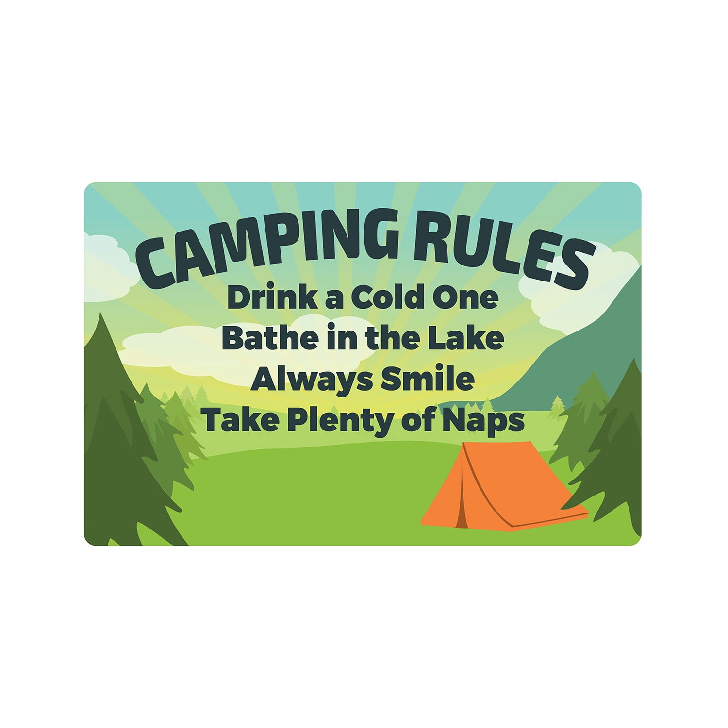 SignMission 5 x 7 in. Camping Rules Decal - Relax Camp Vacation Trip ...