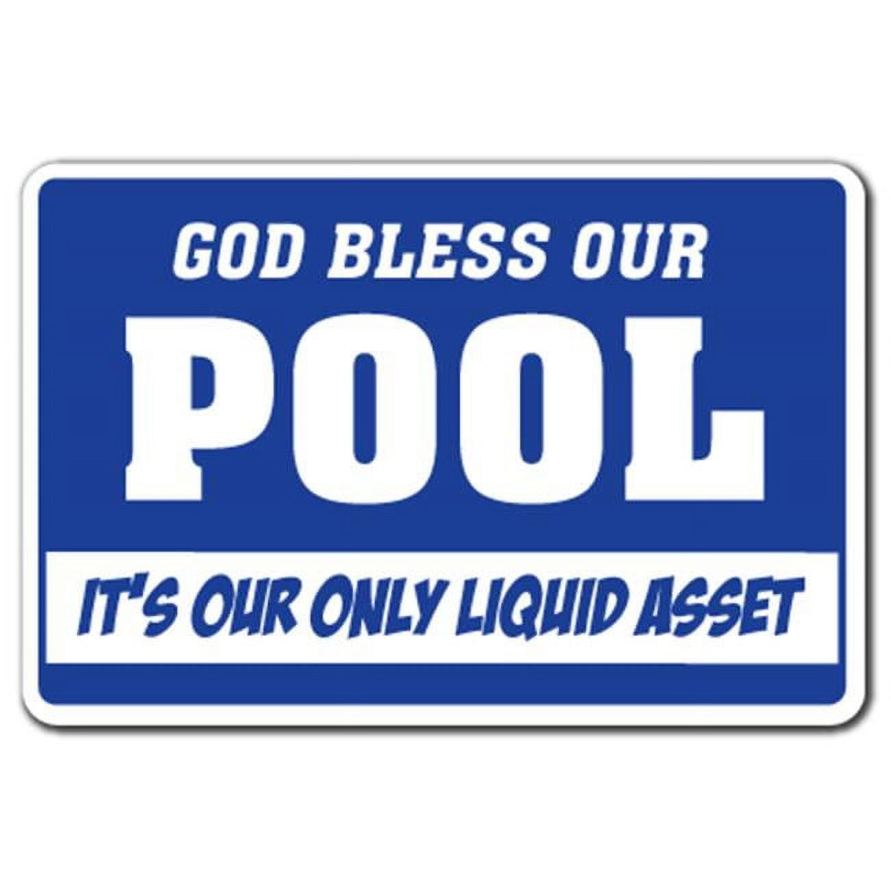 SignMission 5 x 7 in. God Bless Our Pool Warning Decal - Swimming ...