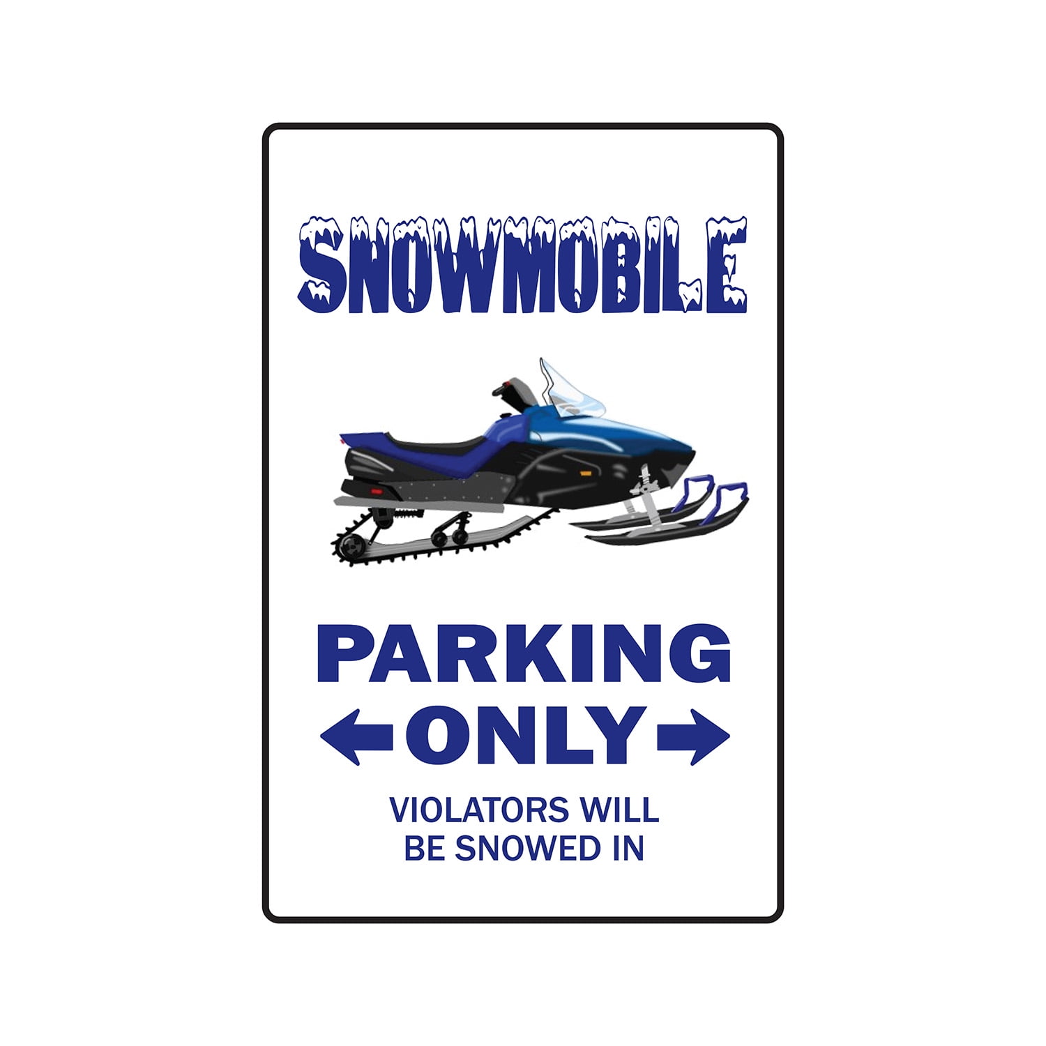 SignMission 5 x 7 in. Snowmobile Parking Decal - Snowmobiling Driver ...