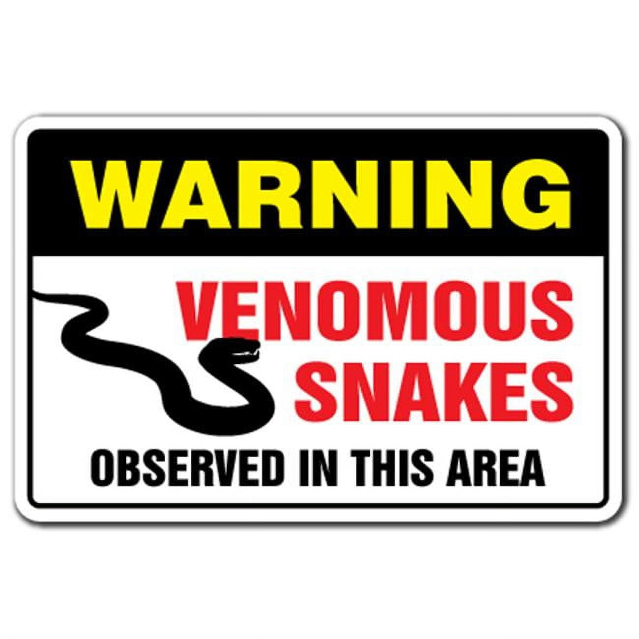 SignMission 5 x 7 in. Venomous Snakes Warning Decal - Reptile Lover ...