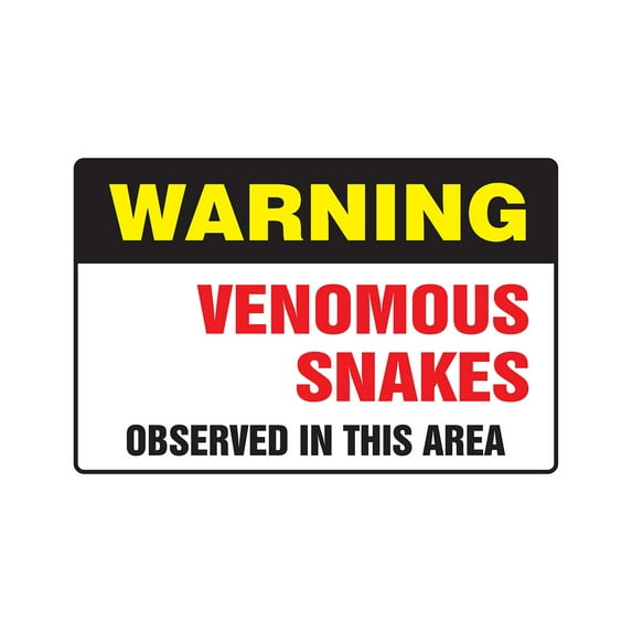 SignMission 5 x 7 in. Venomous Snakes Warning Decal - Reptile Lover ...