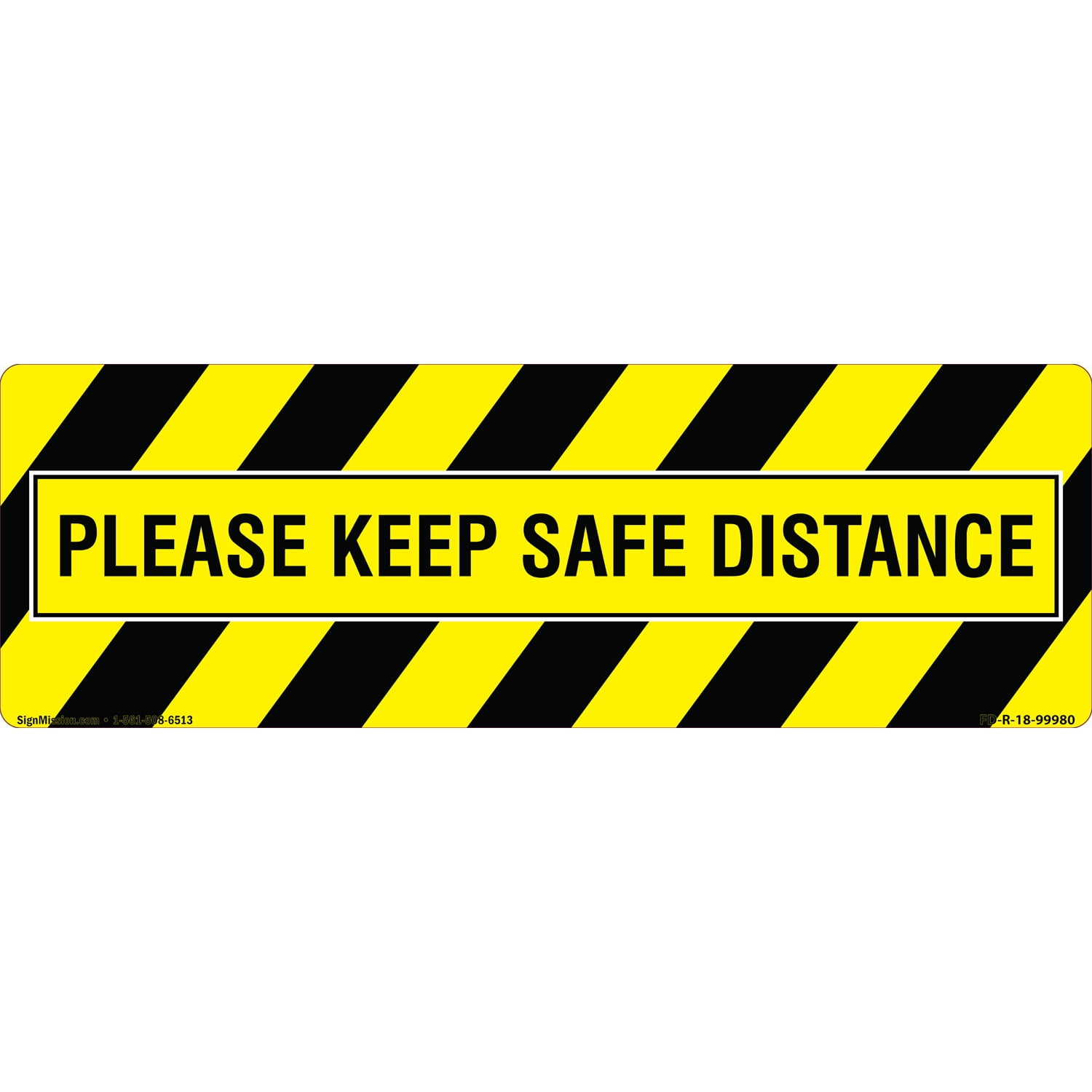 SignMission 6 x 18 in. Non-Slip Floor Graphic Coronavirus Vinyl Decal ...