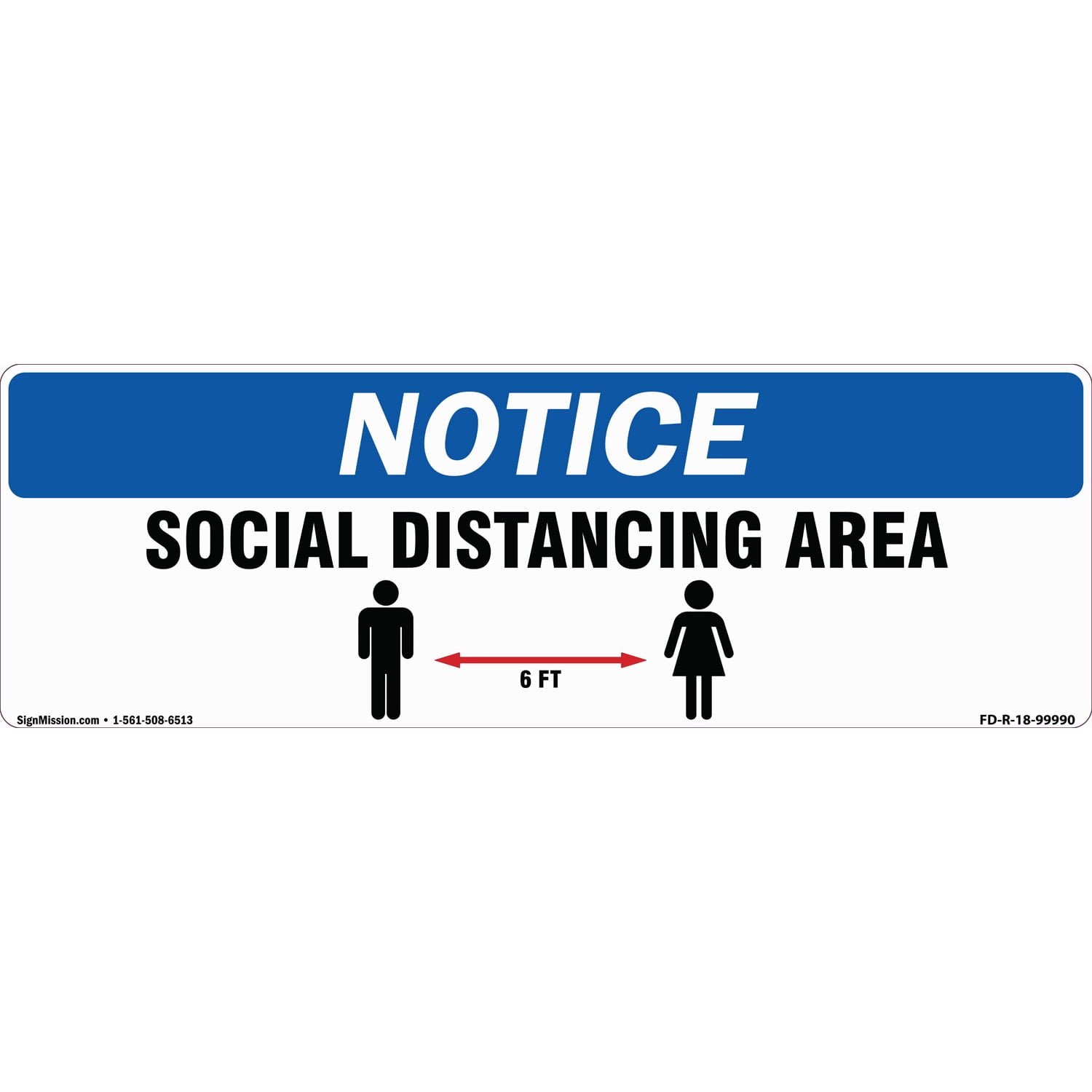 SignMission 6 x 18 in. Non-Slip Floor Graphic Coronavirus Vinyl Decal ...