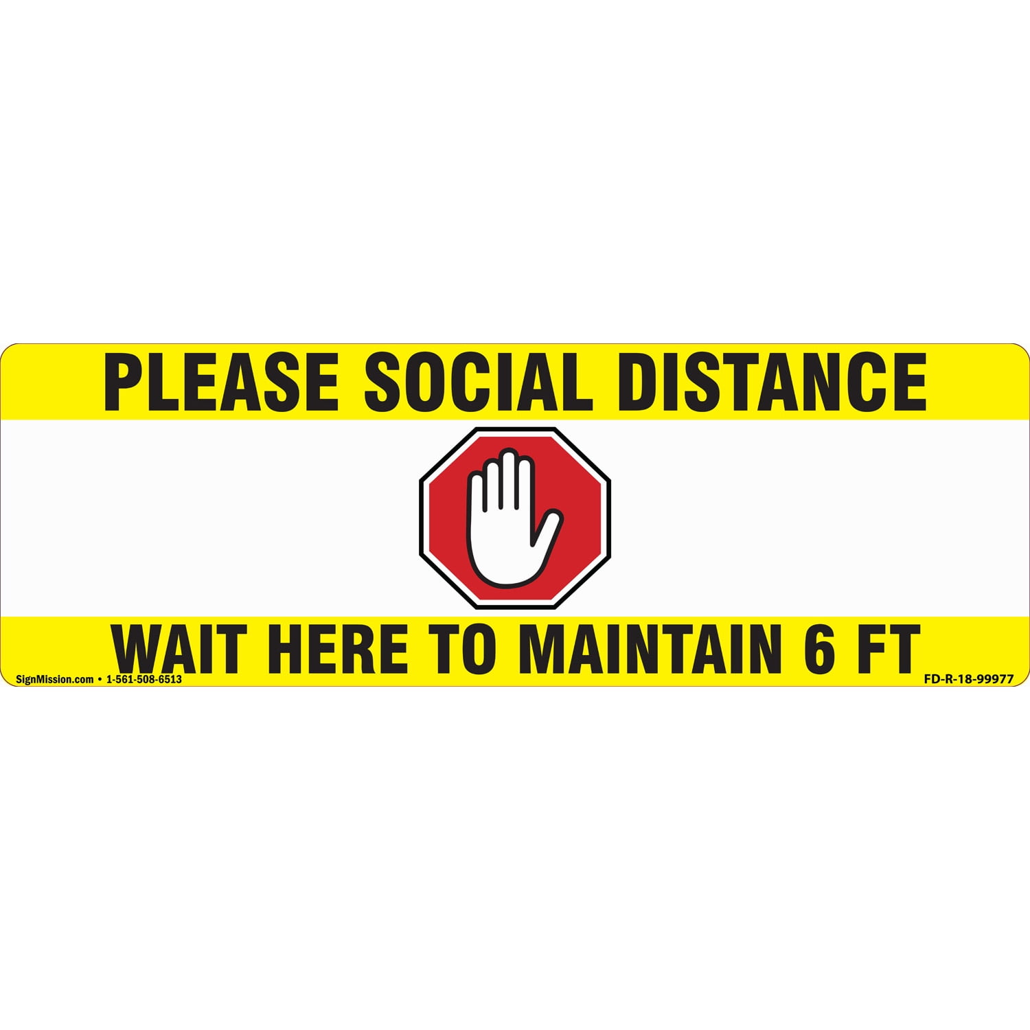 SignMission 6 x 18 in. Non-Slip Floor Graphic Coronavirus Vinyl Decal ...
