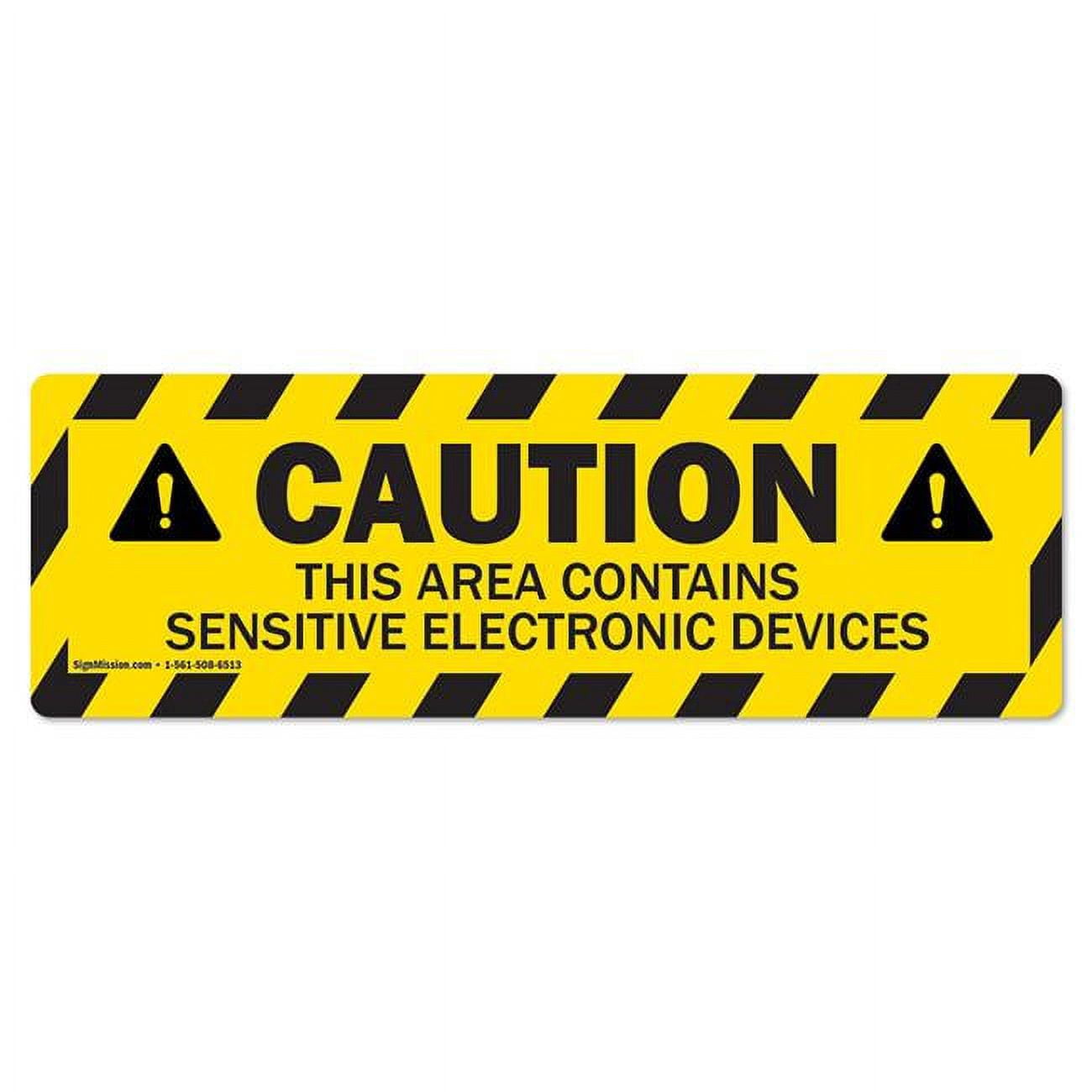 Caution - Electronic Devices Non-Slip Floor Marker | 6" X 18" Vinyl ...