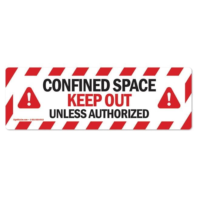 SignMission 6 x 18 in. Non-Slip Floor Marker Vinyl Decal - Confined ...
