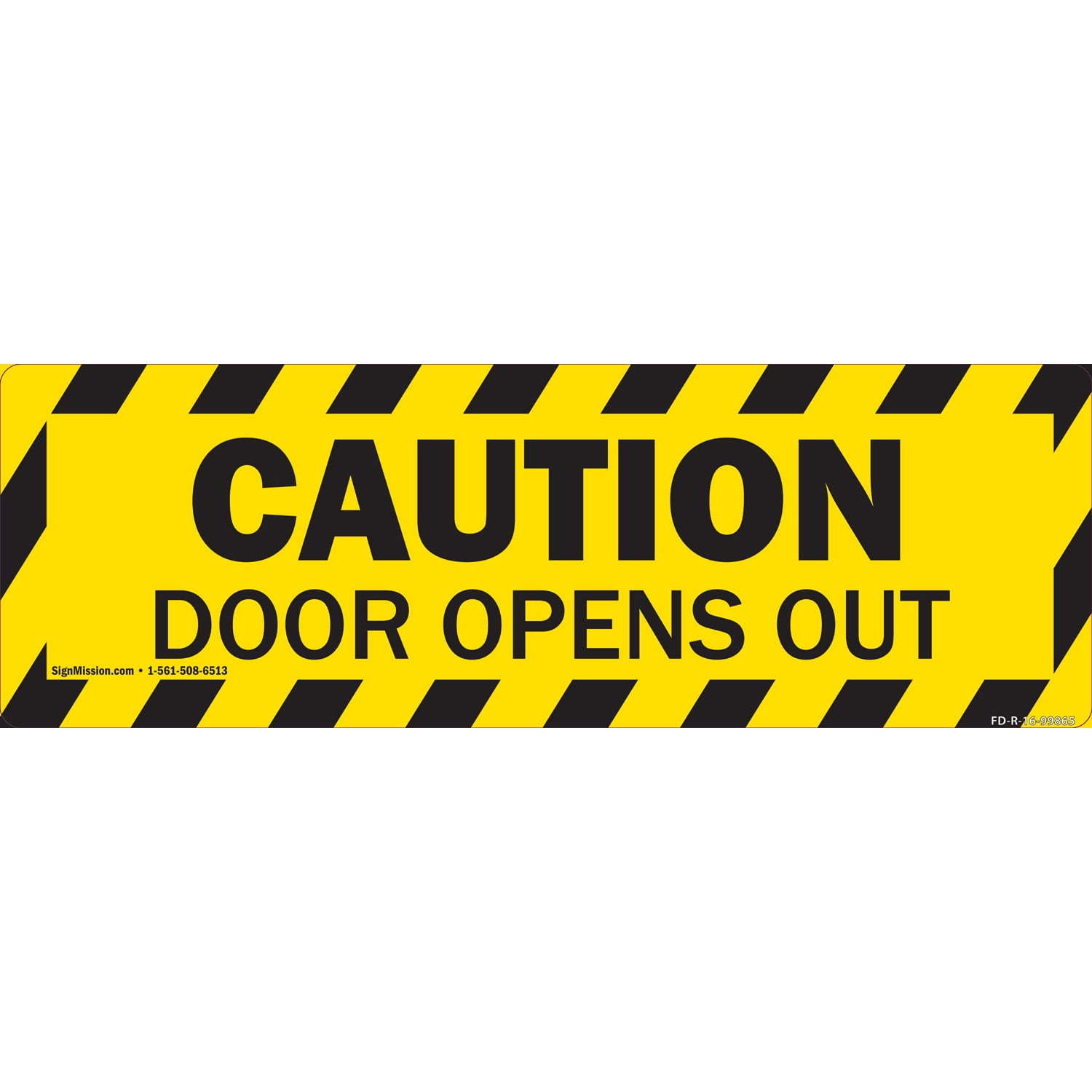 Caution - Door Opens Out Non-Slip Floor Marker | 12 Pack of 6" X 18 ...