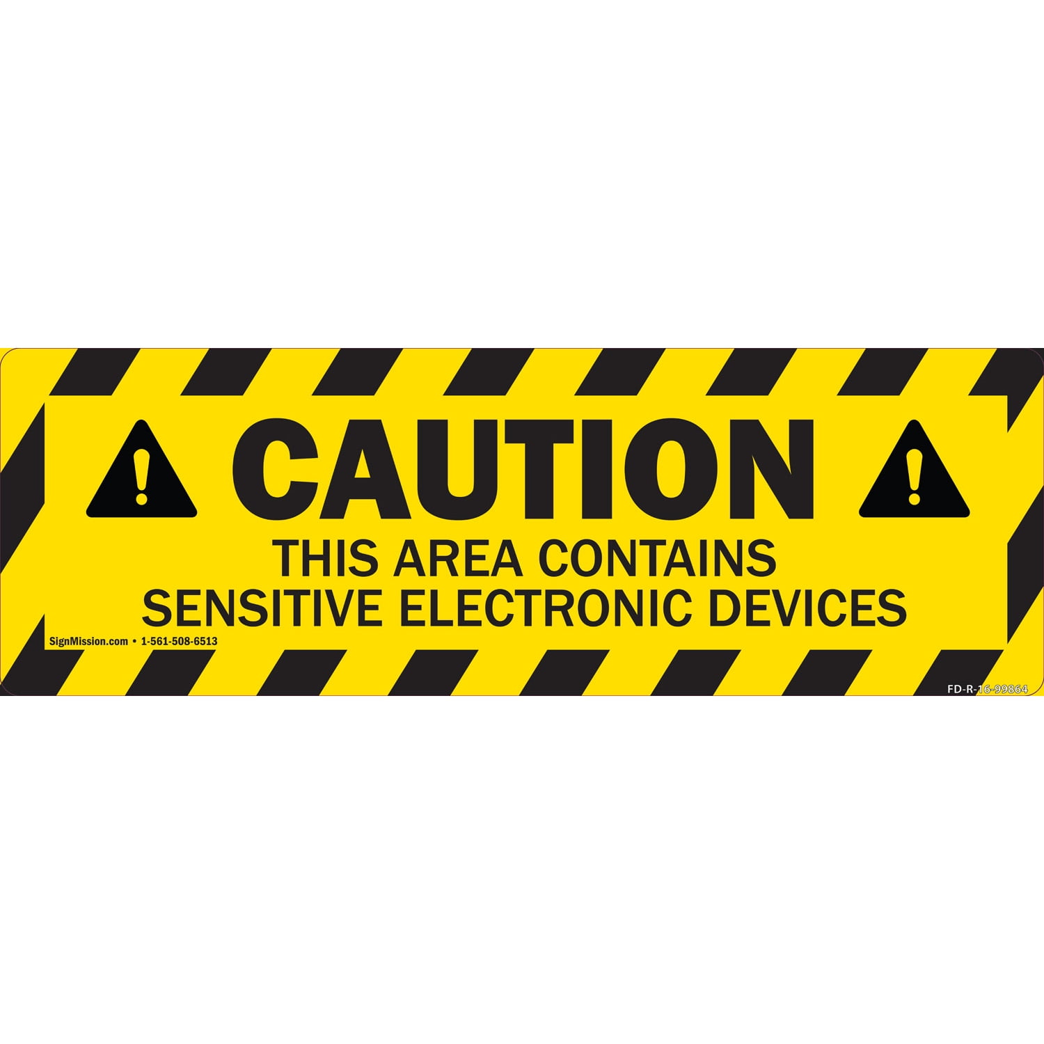 Caution - Electronic Devices Non-Slip Floor Marker | 6" X 18" Vinyl ...