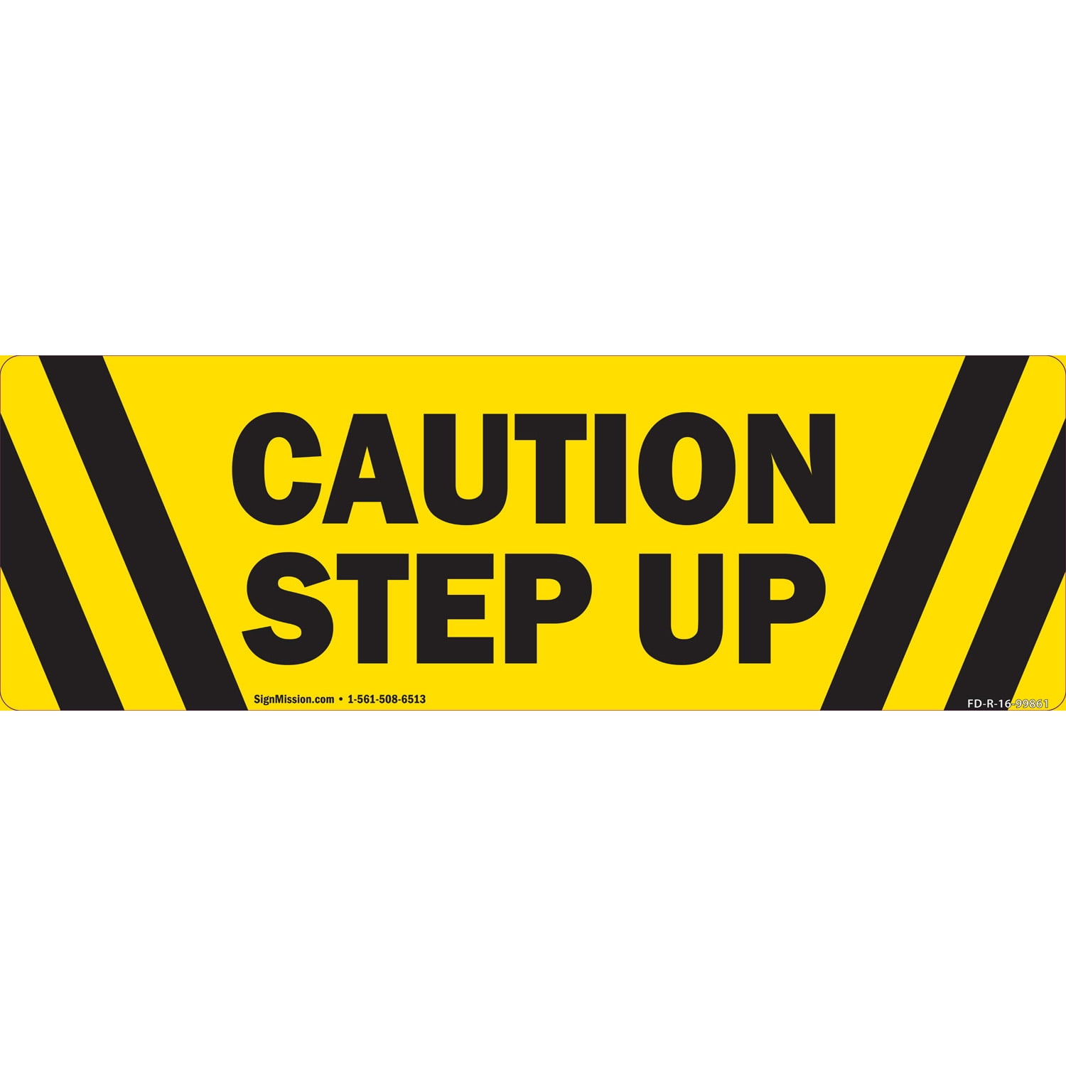 Caution Step Up Non-Slip Floor Marker | 12 Pack of 6" X 18" Vinyl Decal ...
