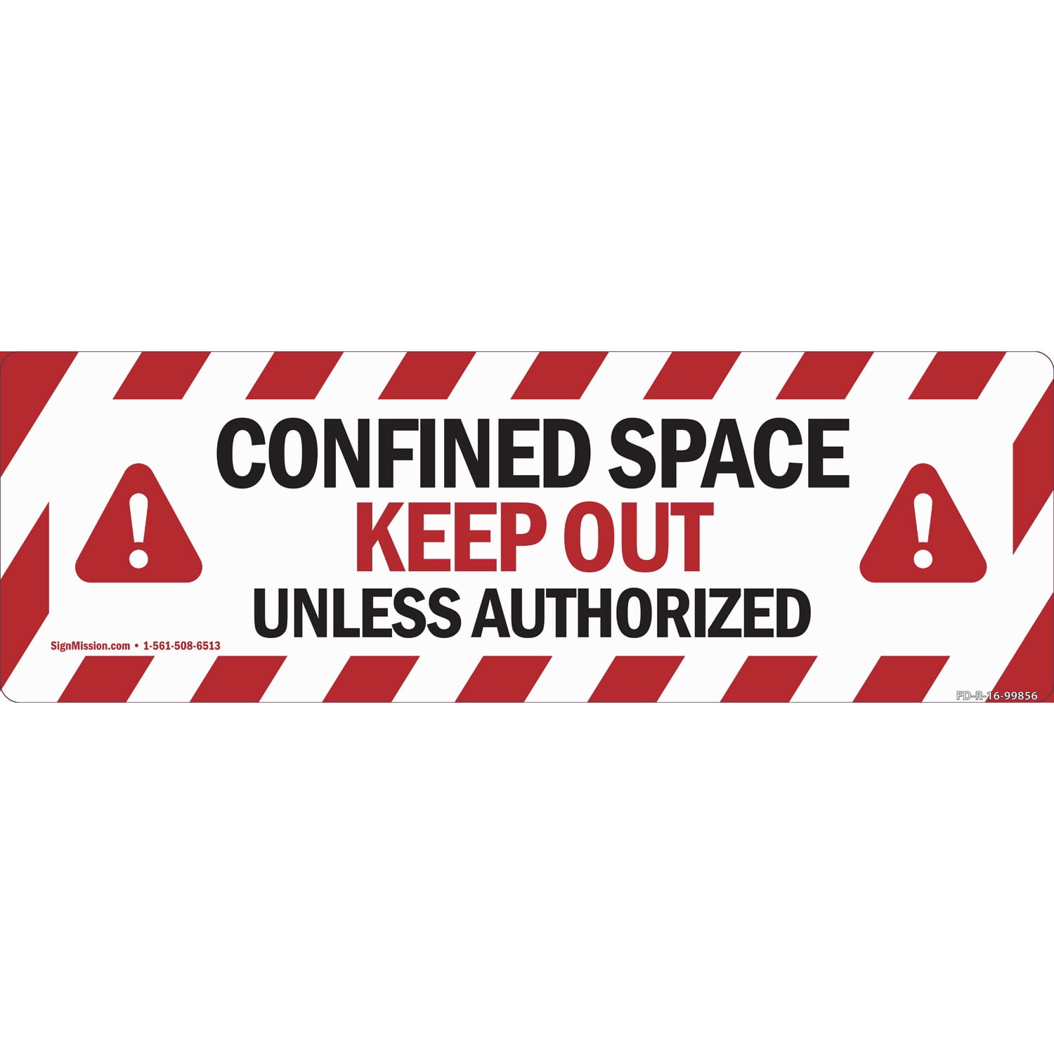 SignMission 6 x 18 in. Non-Slip Vinyl Floor Decal - Confined Space Keep ...