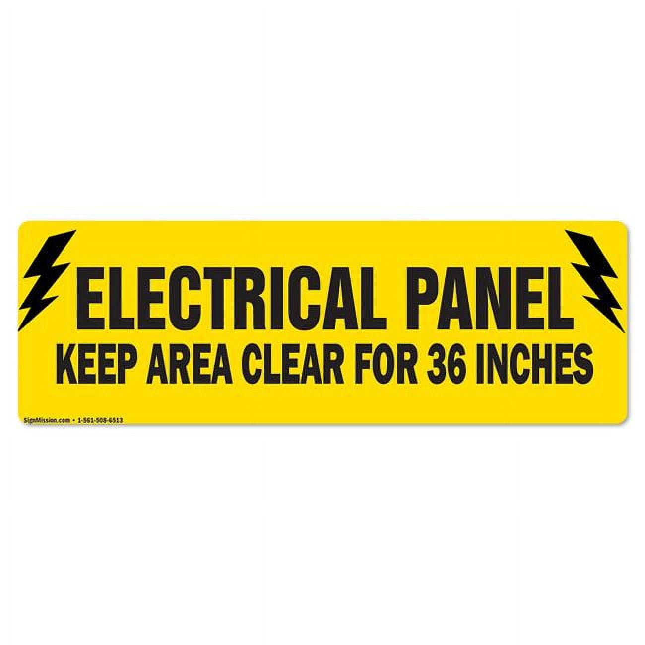 SignMission 6 x 18 in. Non-Slip Vinyl Floor Decal - Electrical Panel ...