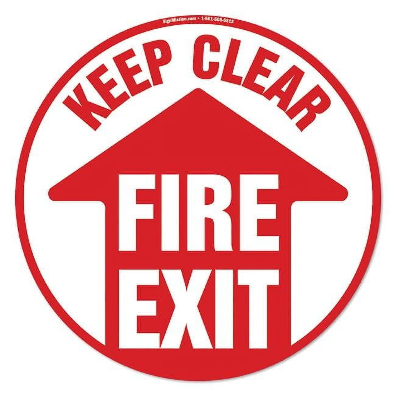 SignMission 6 x 18 in. Non-Slip Vinyl Floor Decal - Fire Exit - Pack of ...