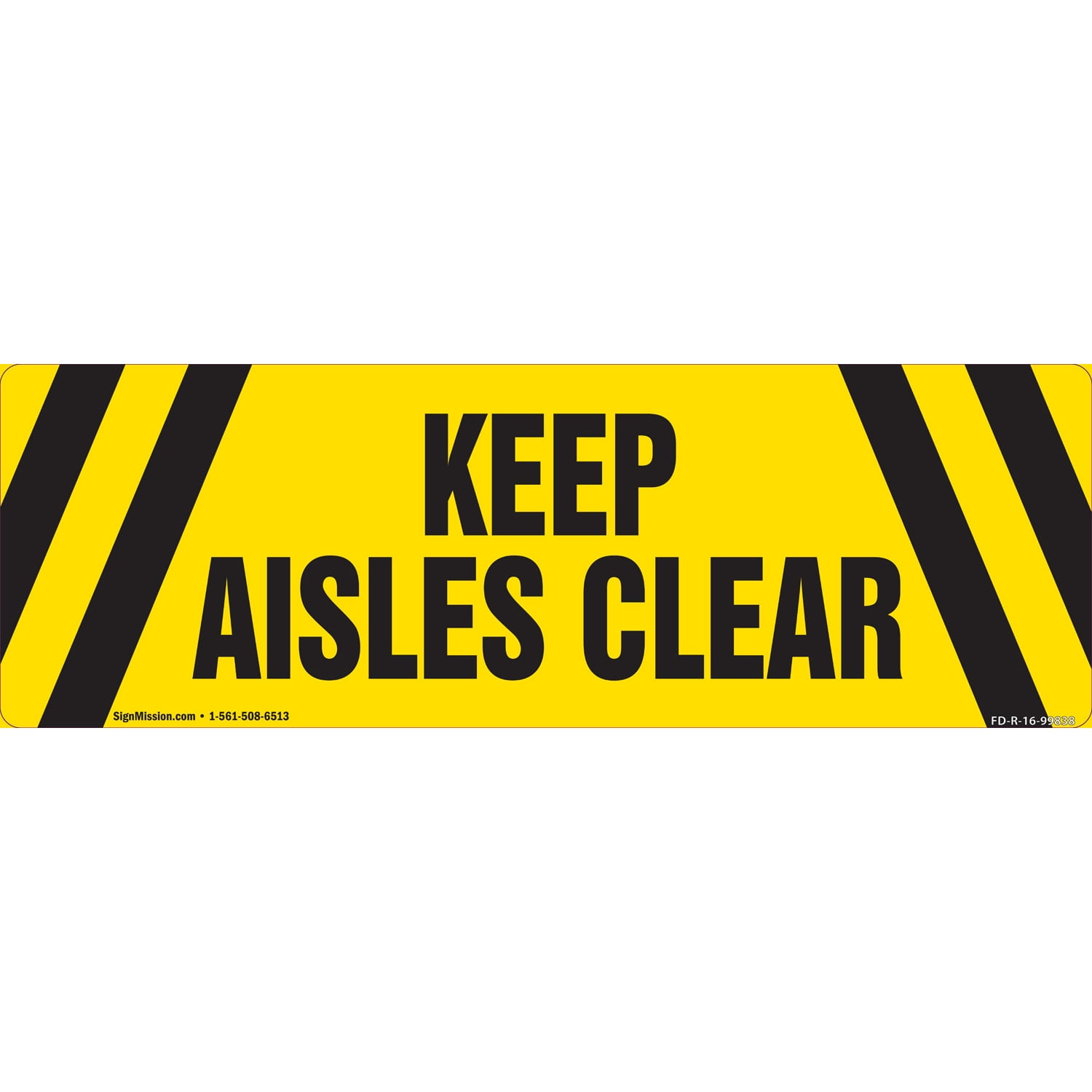 Keep Aisle Clear Non-Slip Floor Marker | 12 Pack of 6" X 18" Vinyl ...