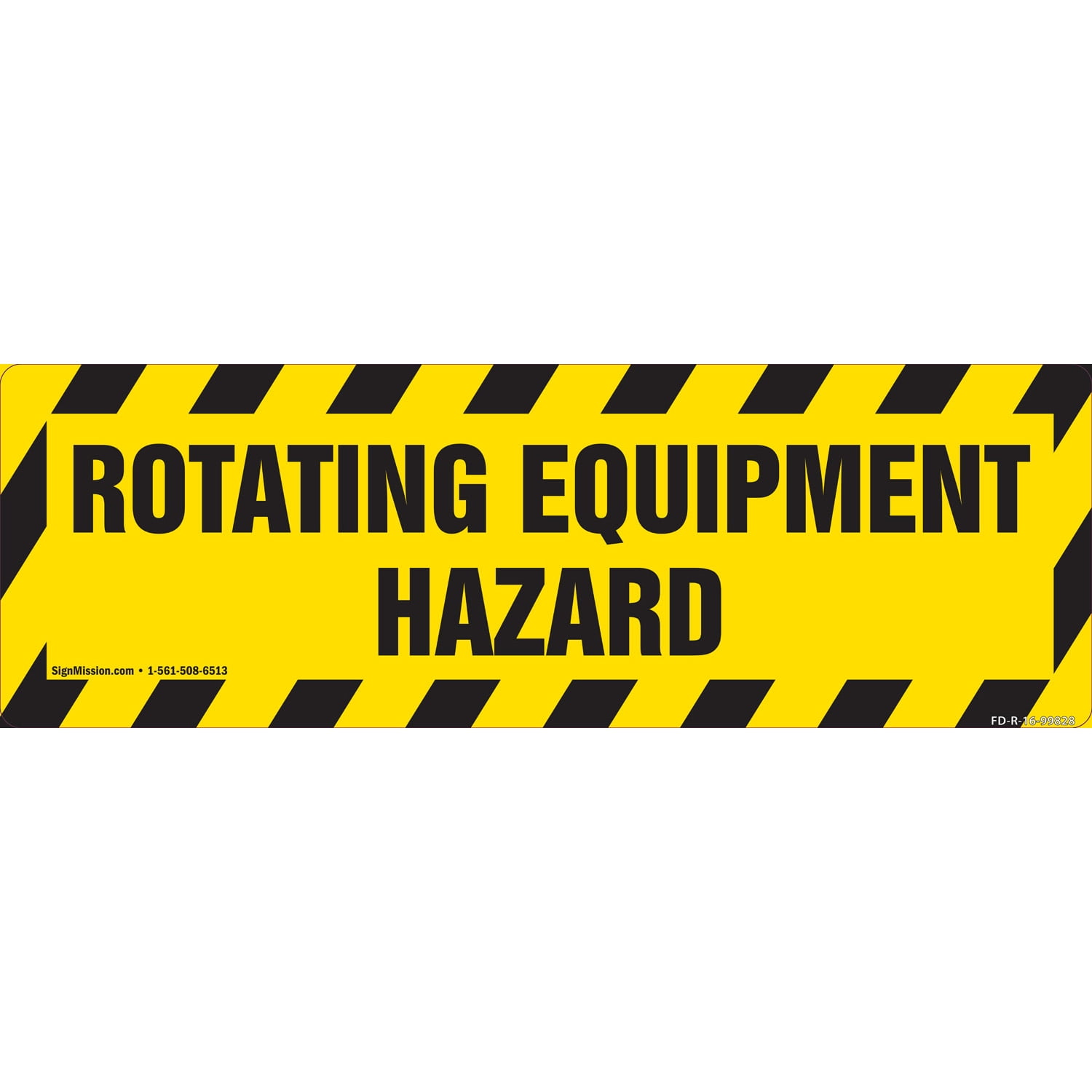 Rotating Equipment Hazard Non-Slip Floor Marker | 12 Pack of 6" X 18 ...