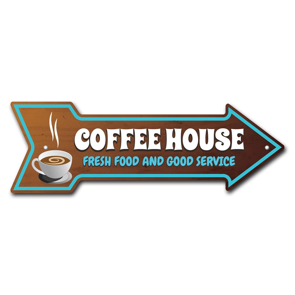 SignMission P-ARROW-999910 6 x 18 in. Wide Coffee House Arrow Sign ...