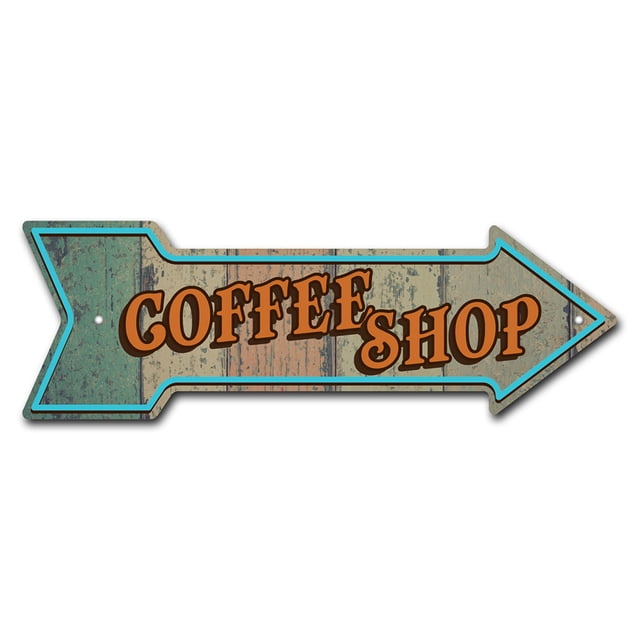Coffee Shop Arrow Sign | Indoor/Outdoor | Direction Arrow Sign Funny ...