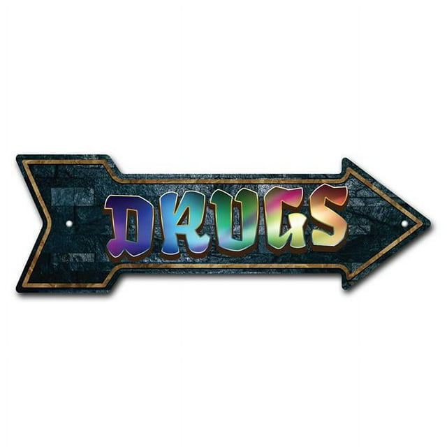SignMission 6 x 18 in. Wide Drugs Arrow Sign - Walmart.com