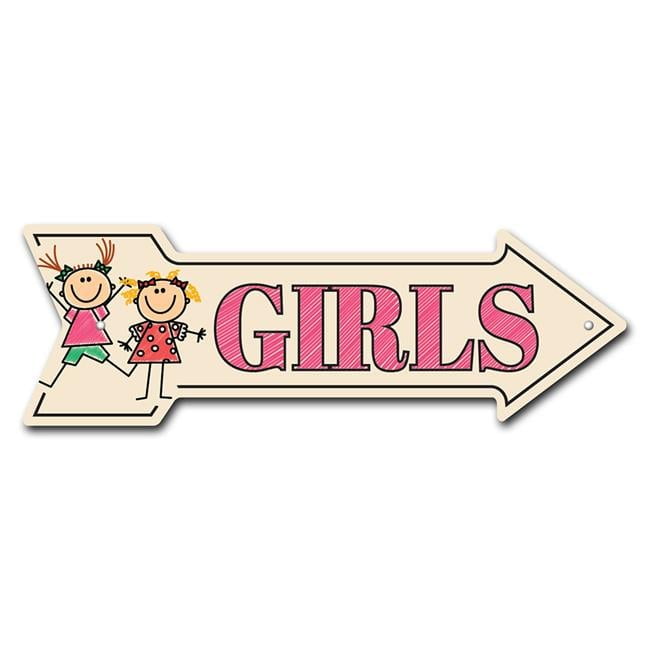 SignMission 6 x 18 in. Wide Girls Arrow Sign - Walmart.com