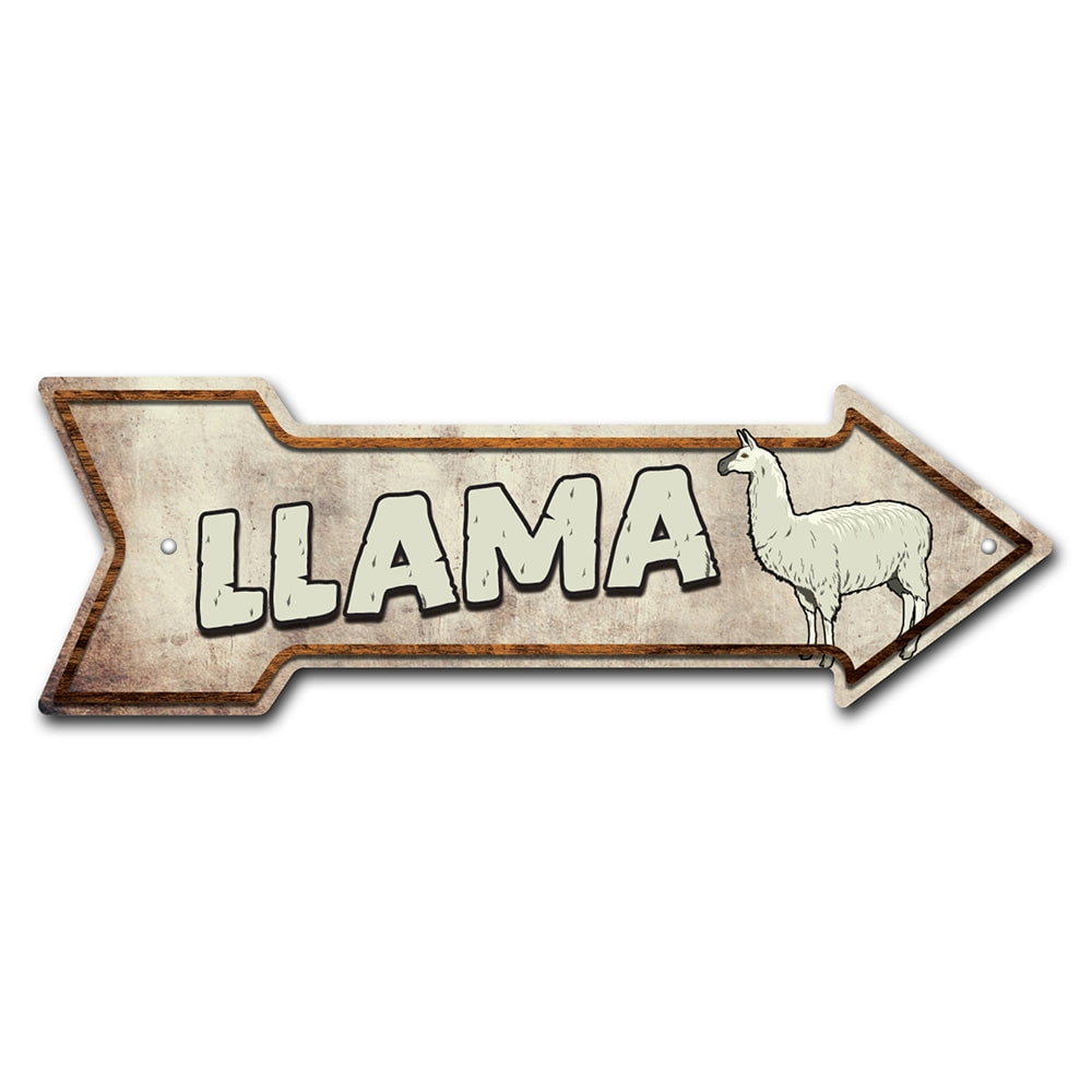 SignMission 6 x 18 in. Wide Llamas Arrow Sign - Walmart.com