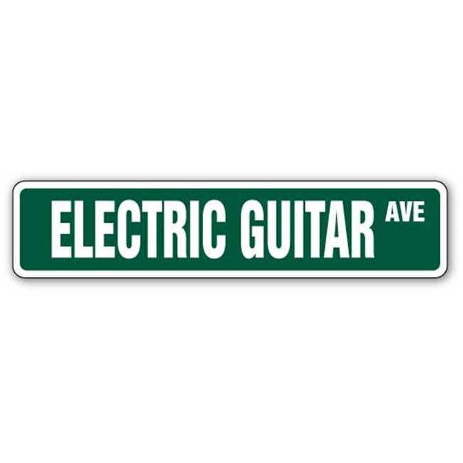 SignMission 6 x 24 in. Electric Guitar Street Sign - Band Signs Player ...