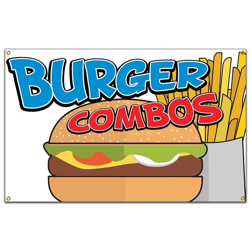 SignMission B-60 Burger Combos19 60 in. Burger Combos Banner with ...
