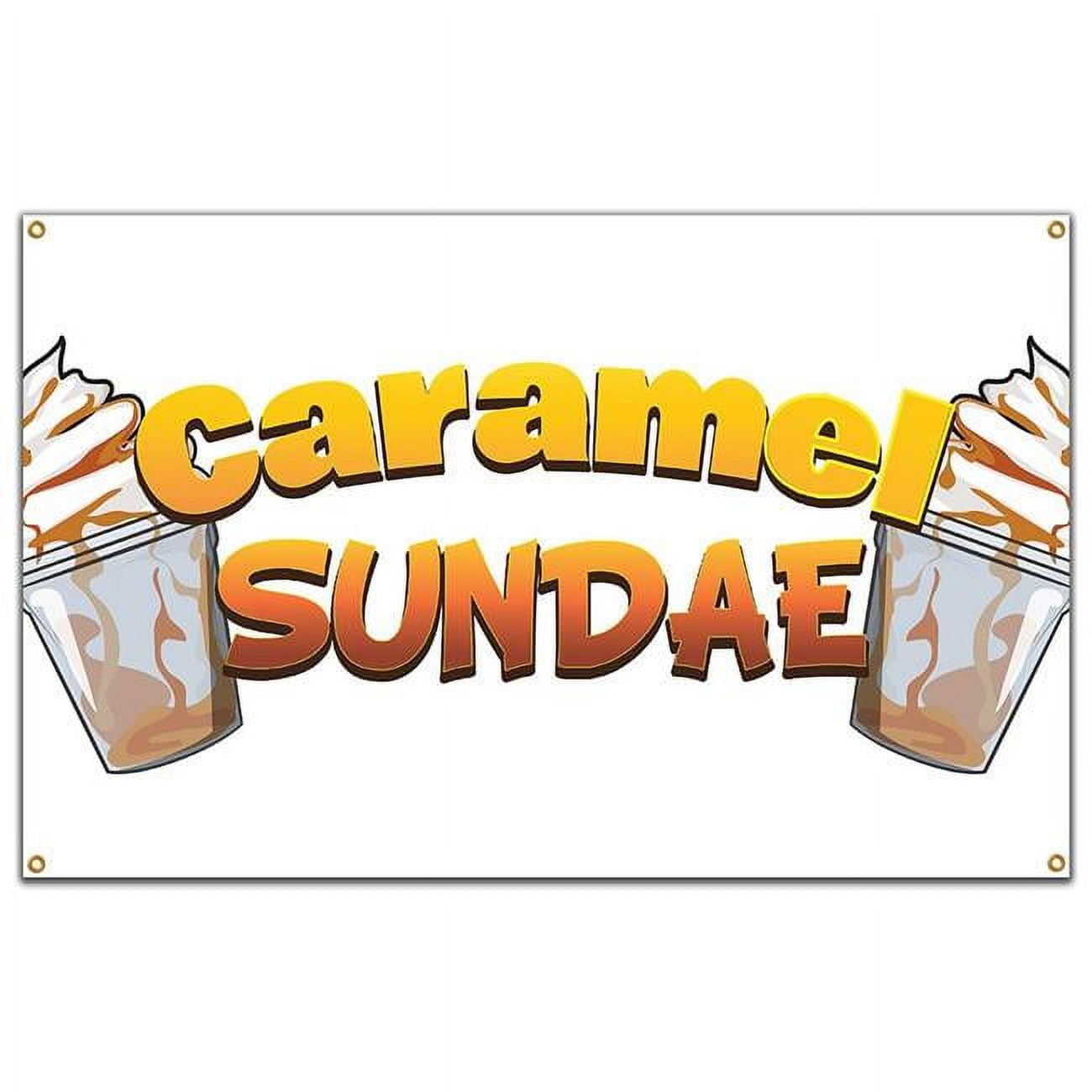 Signmission 60 In Caramel Sundae Banner With Concession Stand Food