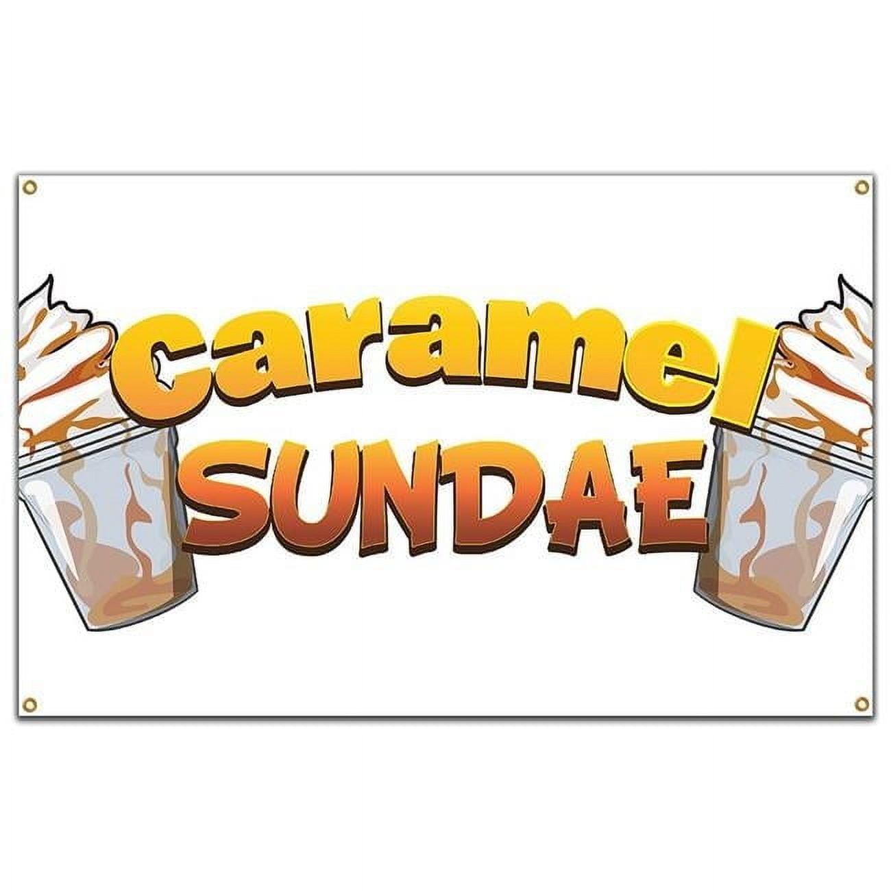Caramel Sundae 60" Banner Concession Stand Food Truck Single Sided ...