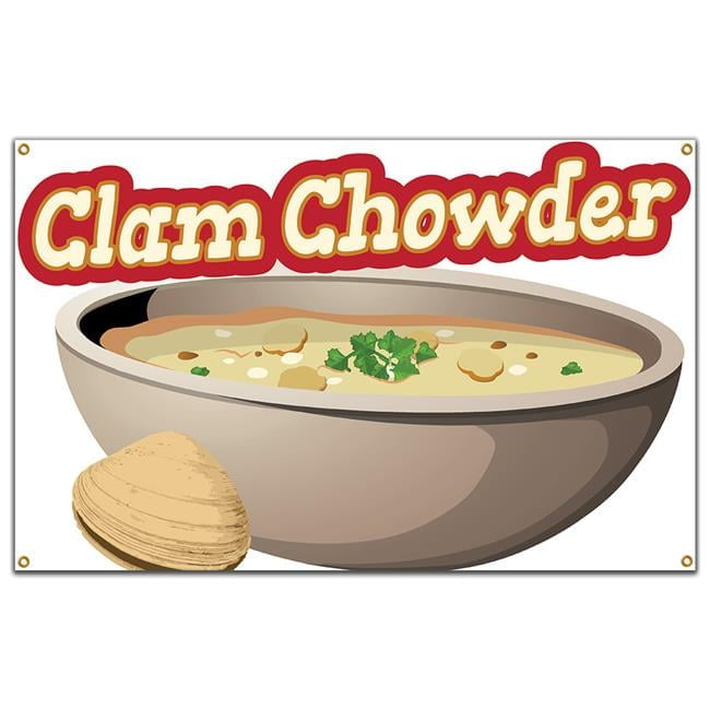 SignMission B-60 Clam Chowder19 60 in. Concession Stand Food Truck ...