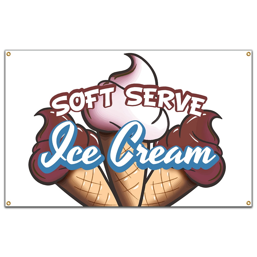 SignMission B-60 Soft Serve Ice Cream19 60 in. Concession Stand Food ...