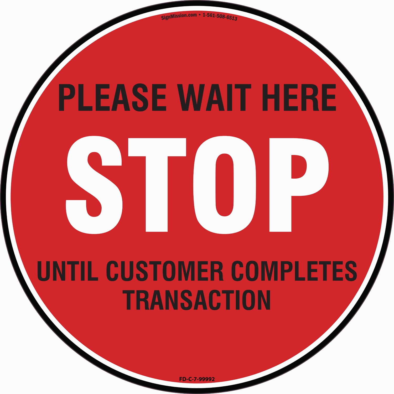 Coronavirus Stop Please Wait Here Non-Slip Floor Graphic | 3 Pack of 7 ...