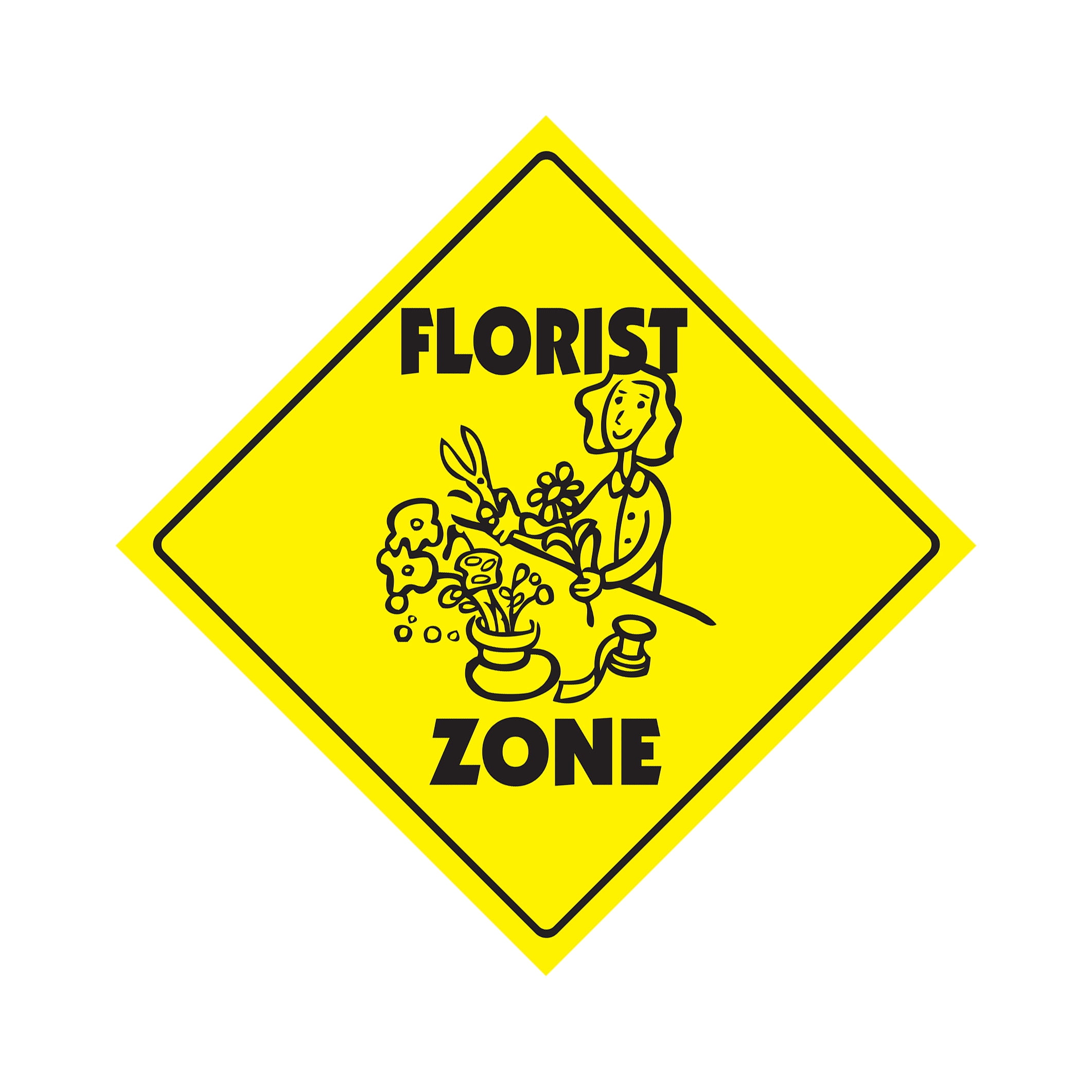 Florist Crossing Sign Zone Xing | Indoor/Outdoor | 17" Tall flowers ...