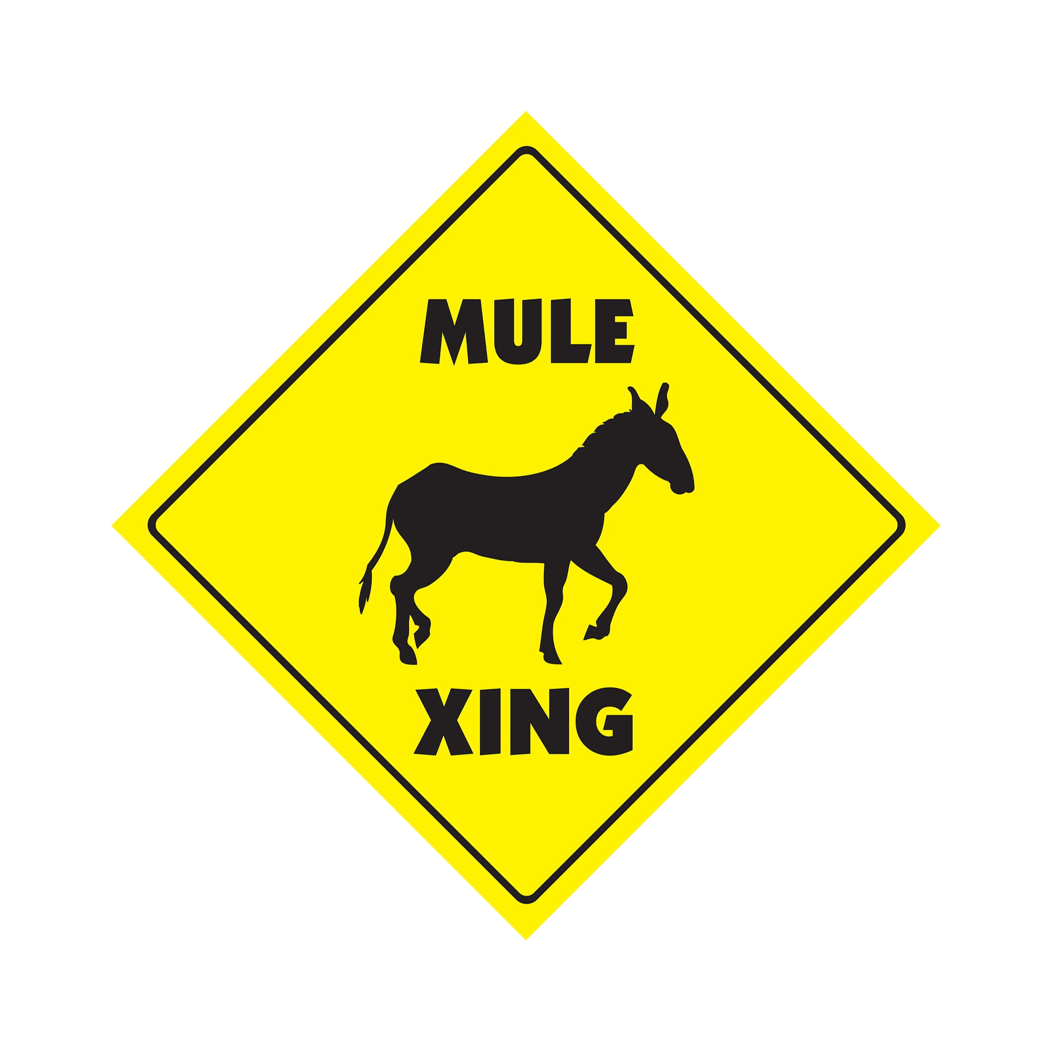 Mule Crossing Sign Zone Xing | Indoor/Outdoor | 17" Tall animals farm ...