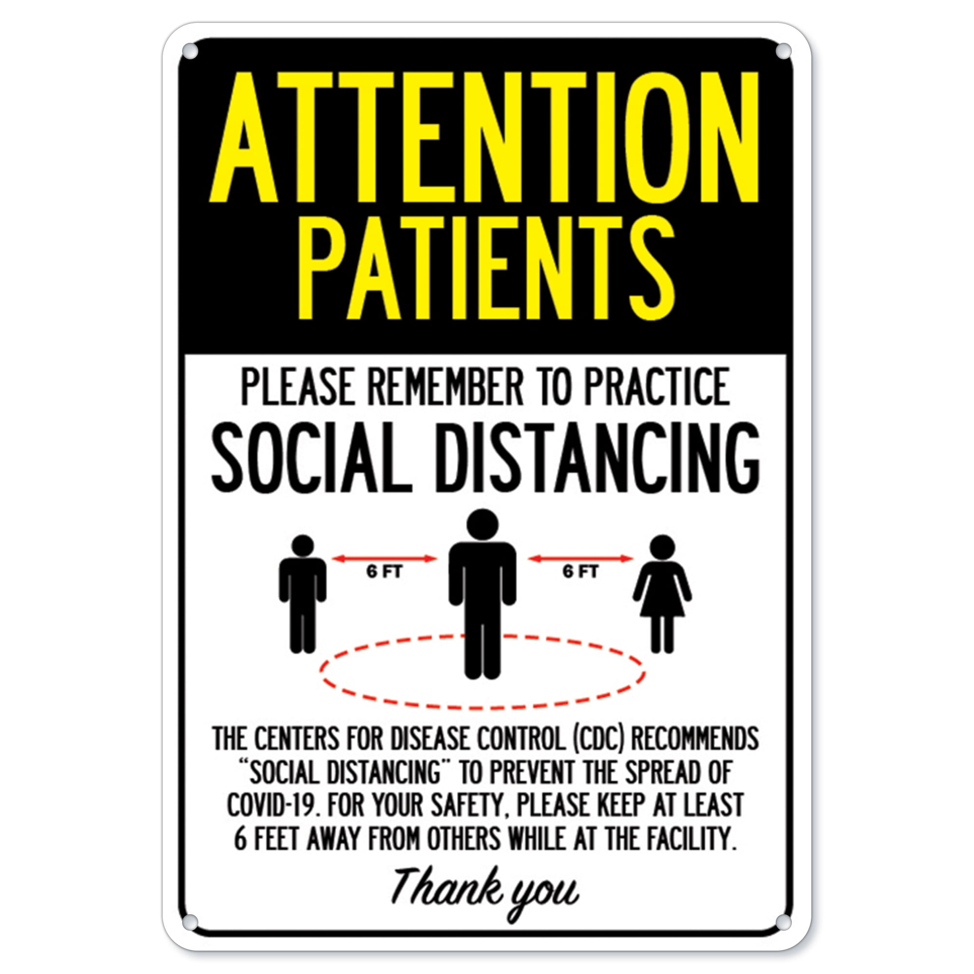 COVID-19 Notice Sign - Attention Patients Practice Social Distancing ...