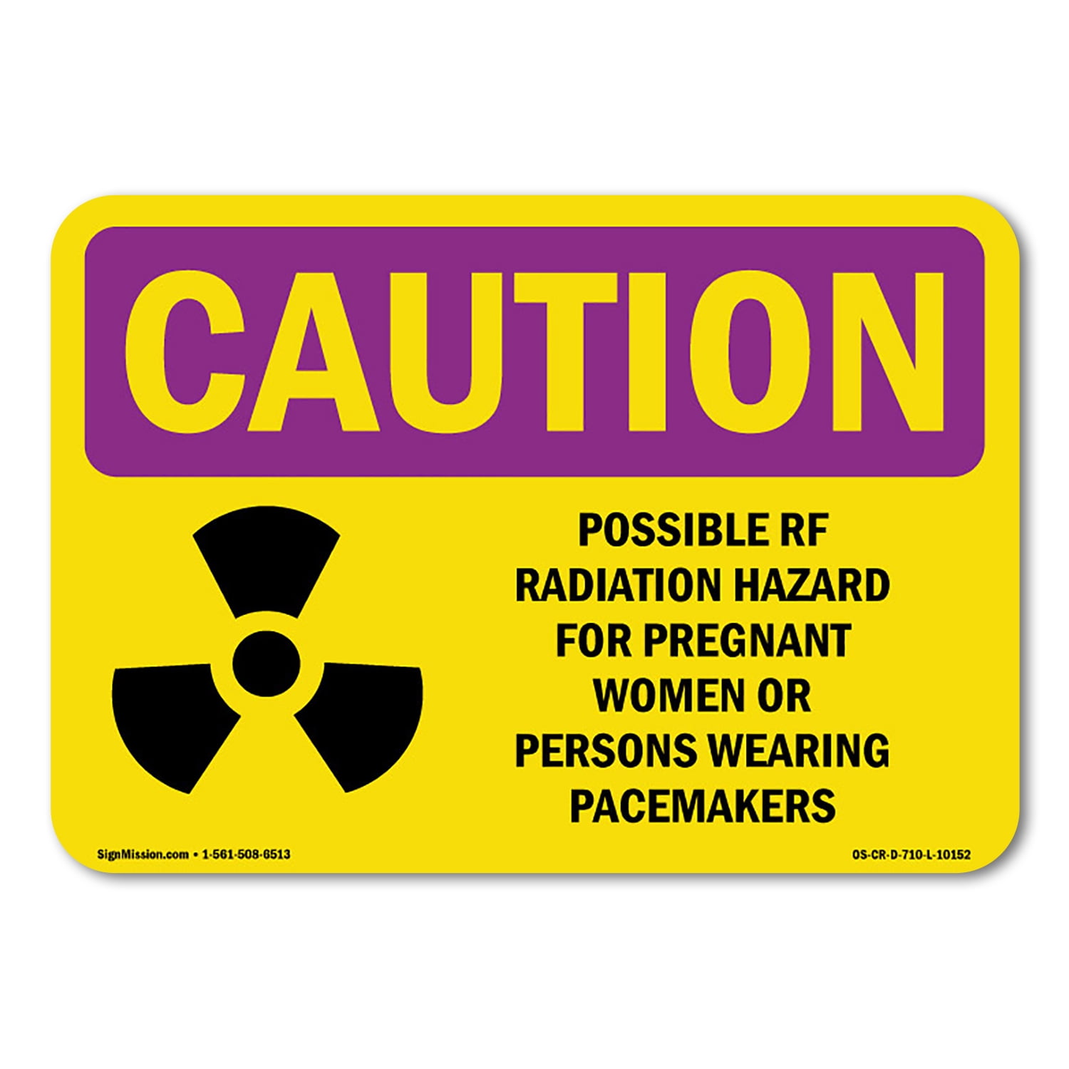 OSHA CAUTION RADIATION Sign - Possible RF Radiation Hazard With Symbol ...