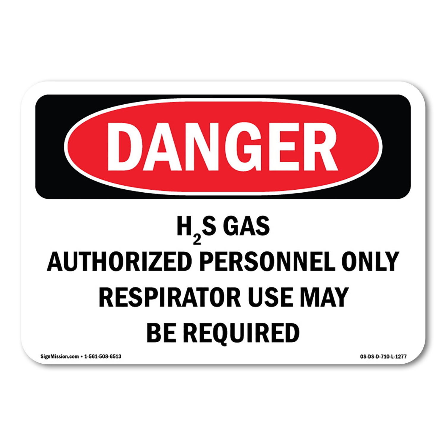 OSHA Danger Sign - H2S Gas Authorized Personnel Only | Aluminum Sign ...