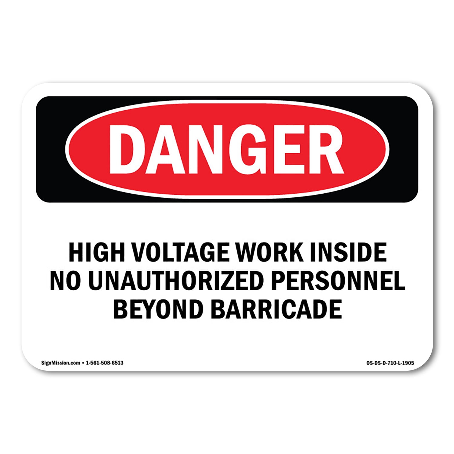 OSHA Danger Sign - High Voltage Work Inside | Aluminum Sign | Protect ...