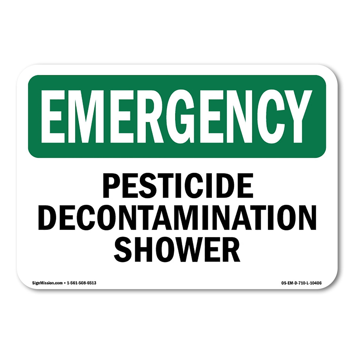 OSHA EMERGENCY Sign - Pesticide Decontamination Shower | Aluminum Sign ...