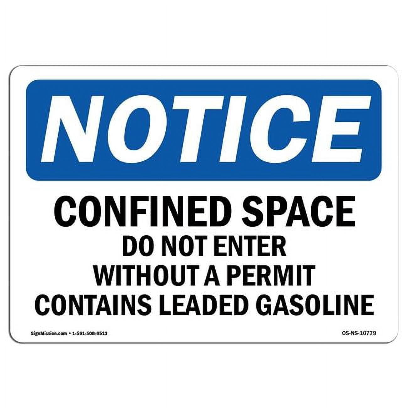 SignMission 7 x 10 in. OSHA Notice Sign - Confined Space Do Not Enter ...