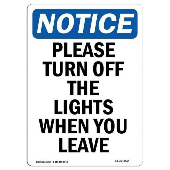 Please Turn Off Lights Sign