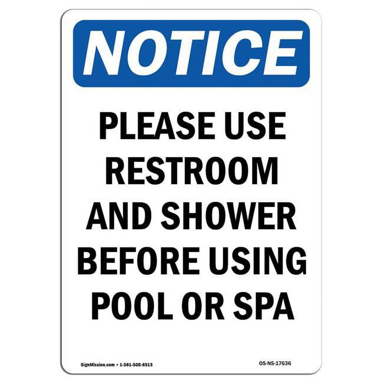 SignMission 7 x 10 in. OSHA Notice Sign - Please Use Restroom & Shower ...