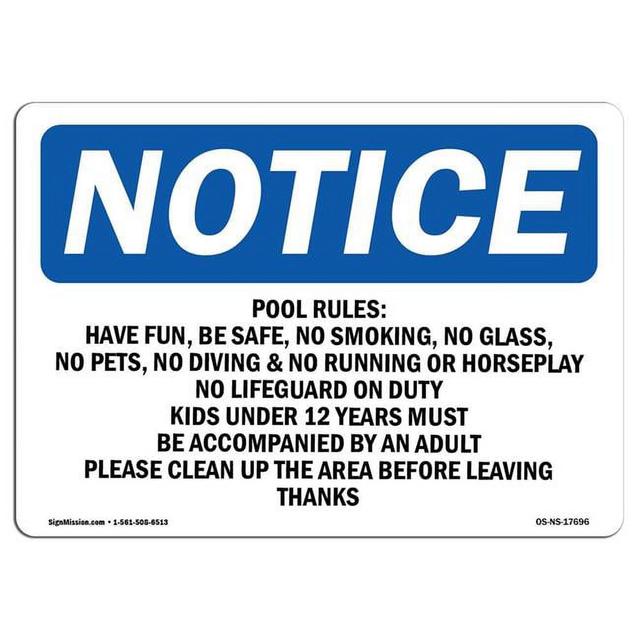 Have Fun But Obey Our Pool Rules Sign, Pool Sign, - Walmart.com