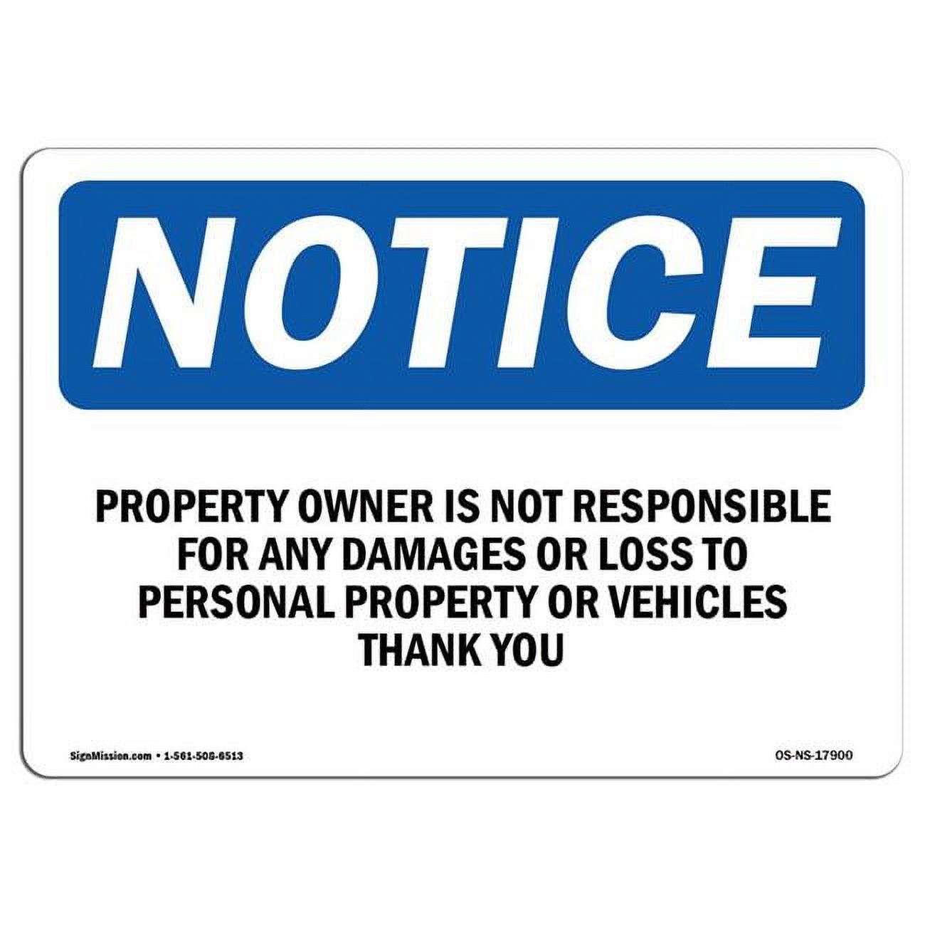 Management Is Not Responsible Parking Signs Metal Sign Tin Sign ...