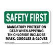 OSHA SAFETY FIRST Sign - Required PPE For Hydrogen Peroxide Green ...