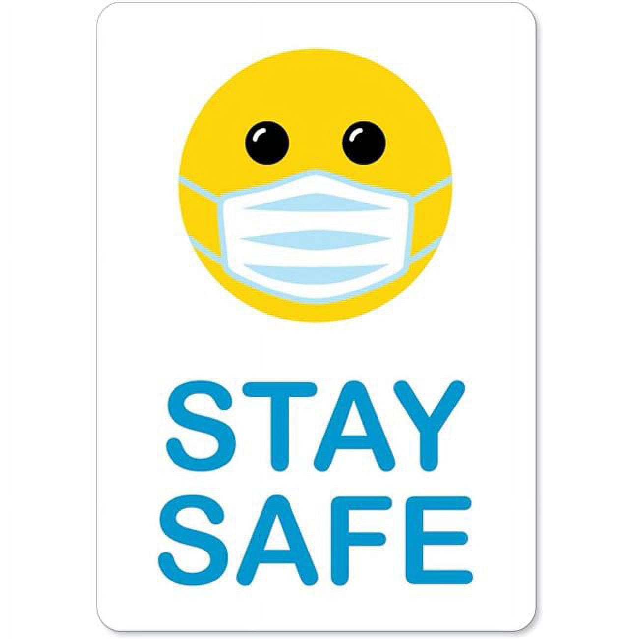 SignMission 7 x 10 in. Public Safety Sign - Stay Safe Smiley Face with ...